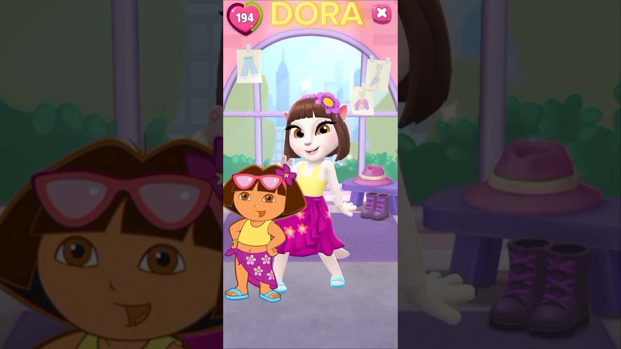 Dora ( the explorer) transformation by my talking Angela 2 #shorts # ...