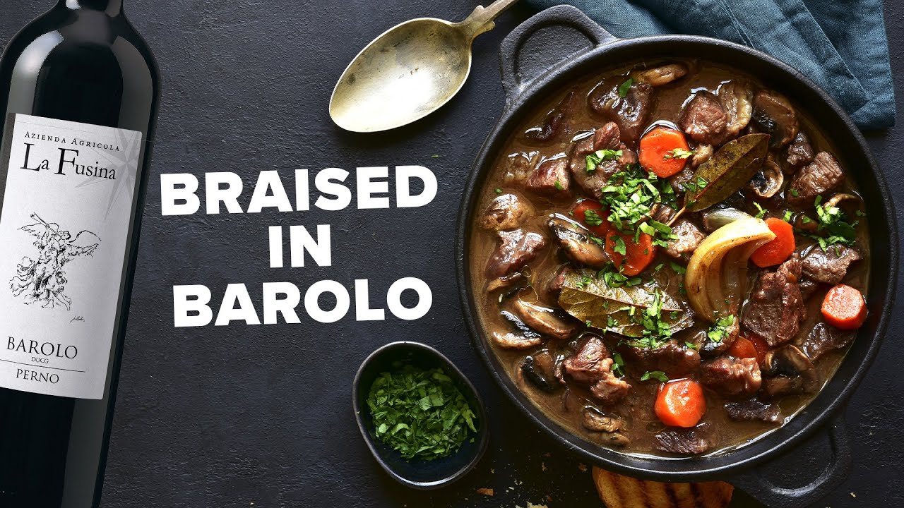 Recipe: Beef braised in Barolo from La Fusina, Italy - YouTube