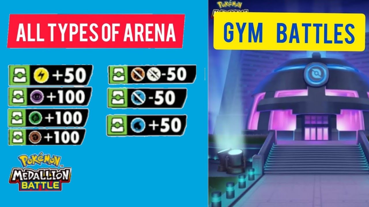 Gym battles with all types of Arena | Pokémon Medallion Battle ...