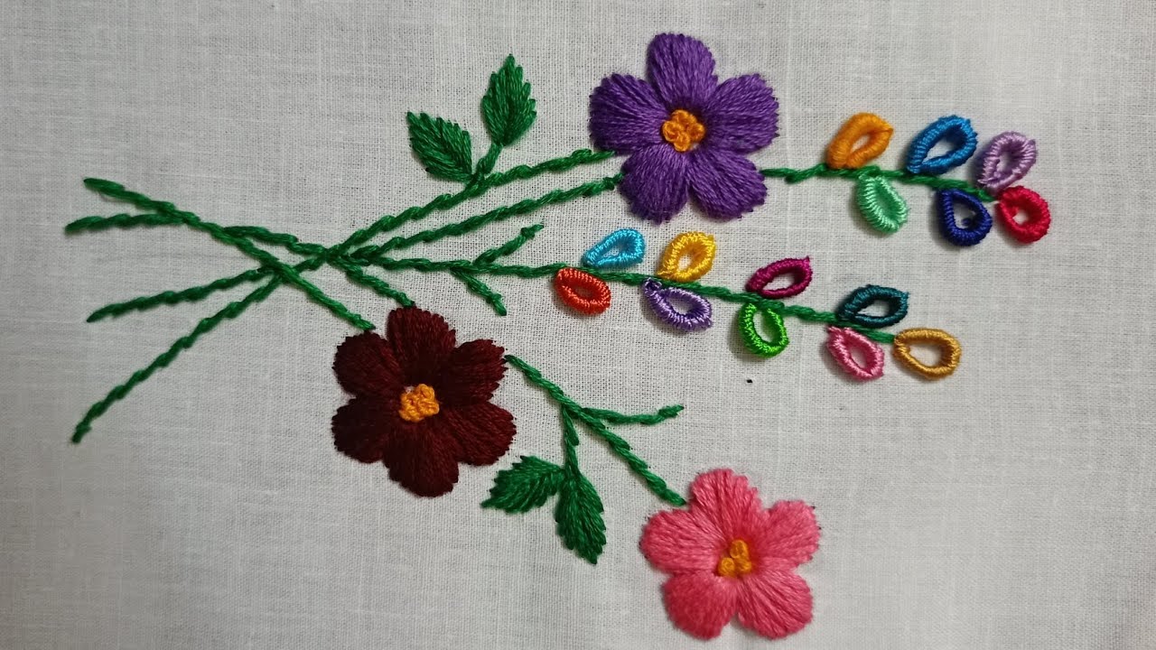 Satin Stich Embroidery Work for beginners | Easy Embroidery Designs | # ...