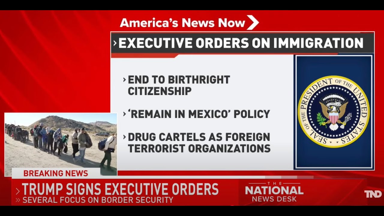 Trump signs executive orders, with several focusing on border security ...