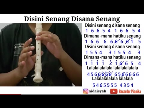 Not Angka Rekorder Lagu Anak - Anak Disini Senang Disana Senang ...