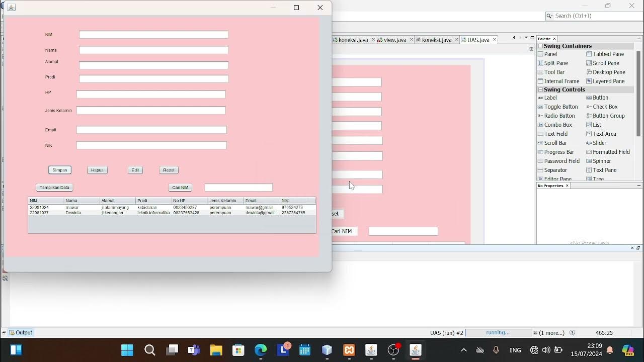 tampilan CRUD mysql java netbeans - YouTube