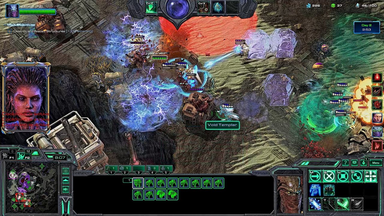 SC2 Co-Op Dead of Night "Distant Threat" Zeratul GamePlay [Prestige ...