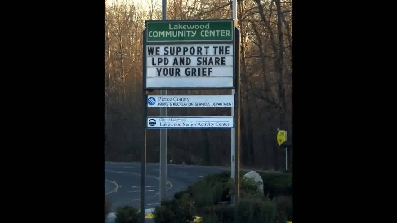 Lakewood Police tribute: local business signs - YouTube