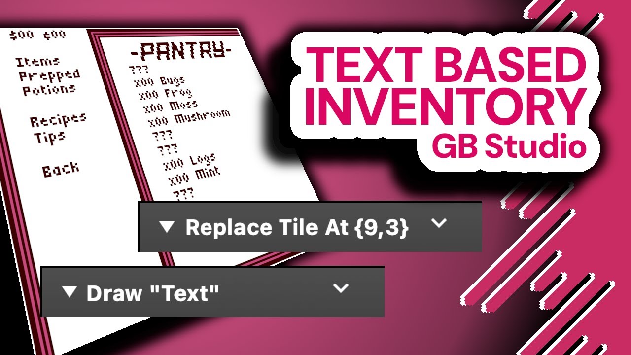 Large text based inventory in GB Studio - Draw Text vs Tile Replacement ...