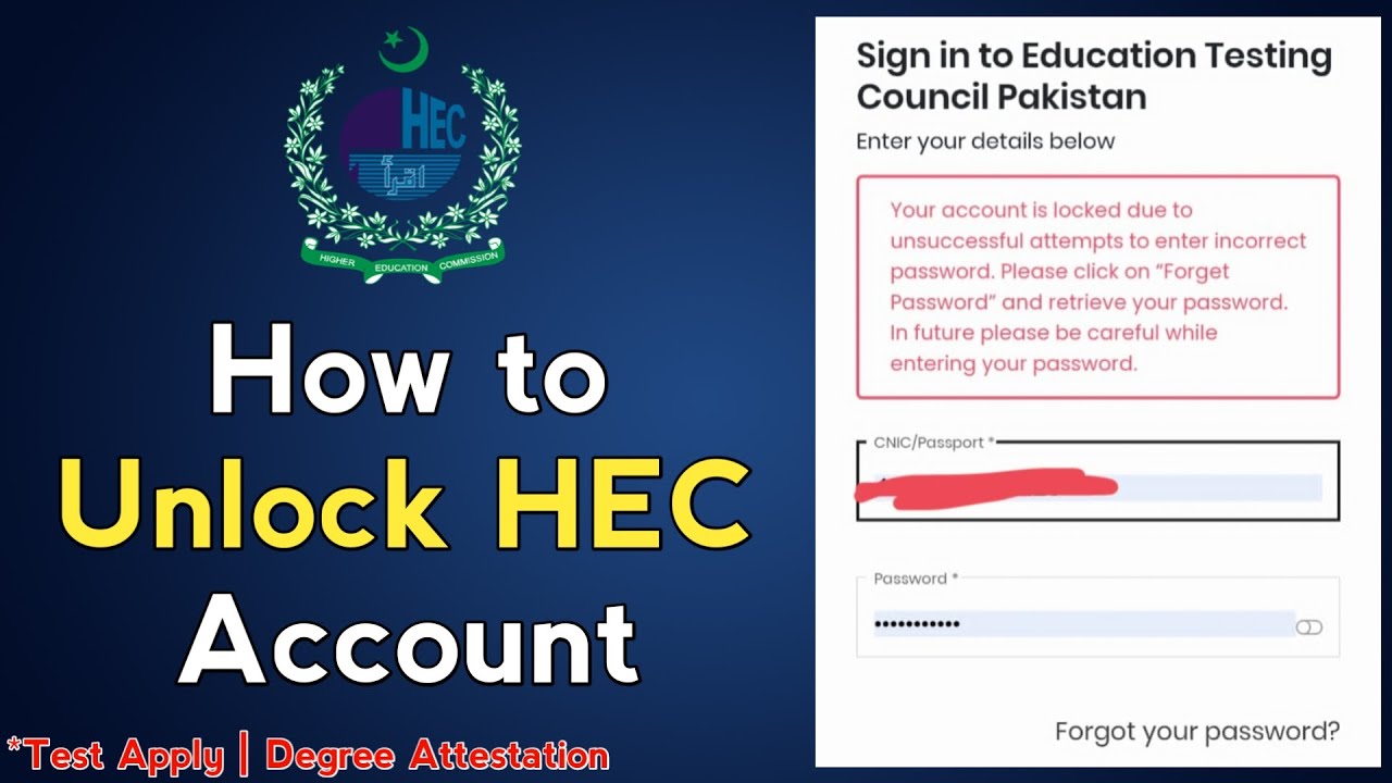 Your Account is Locked due to Unsuccessful Attempts | HEC Account ...