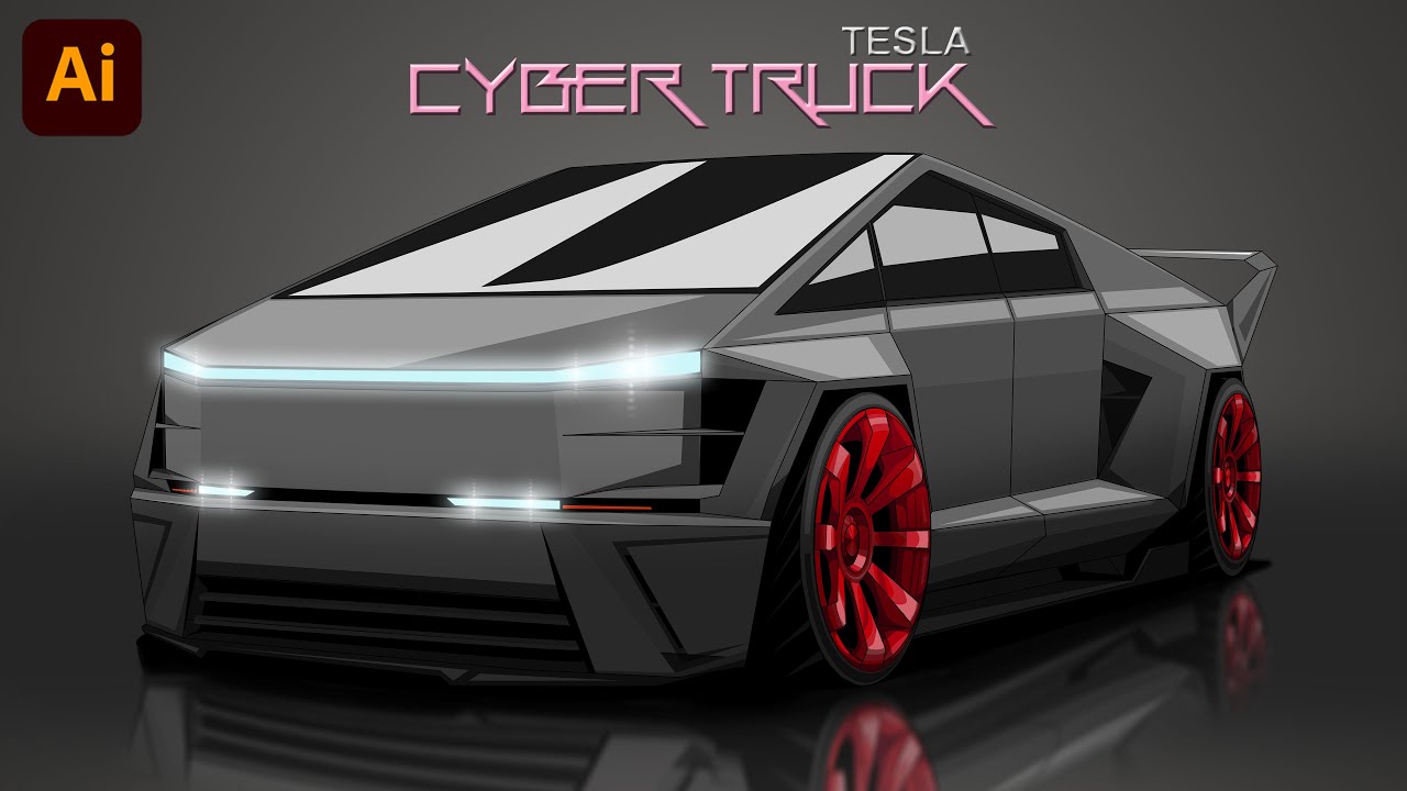 Tesla Cybertruck Illustration | Modified | Adobe Illustrator Tutorial ...