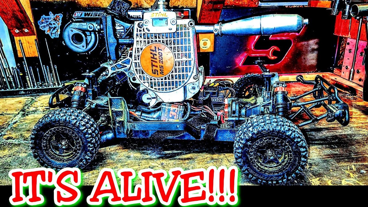 Stihl MS200T RC car progress... machining done and first test run ...