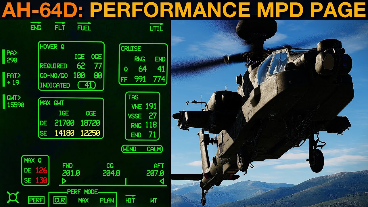 AH-64D Apache: Performance PERF MPD Page Tutorial | DCS - YouTube