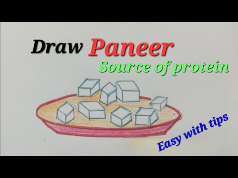 How to draw Paneer, Dairy product drawing easy,Paneer drawing easy ...