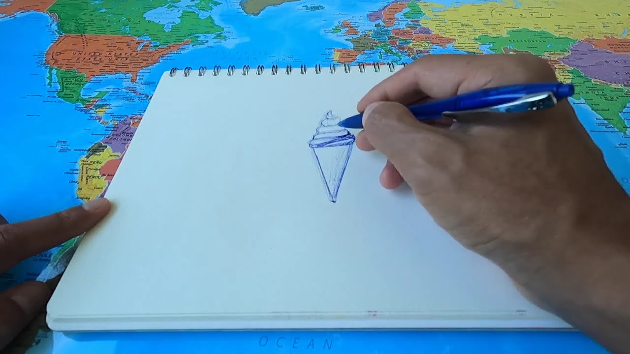 🟧 How to Draw Ice Cream Without Melting | Calm Pen Sketch | Real-Time ...