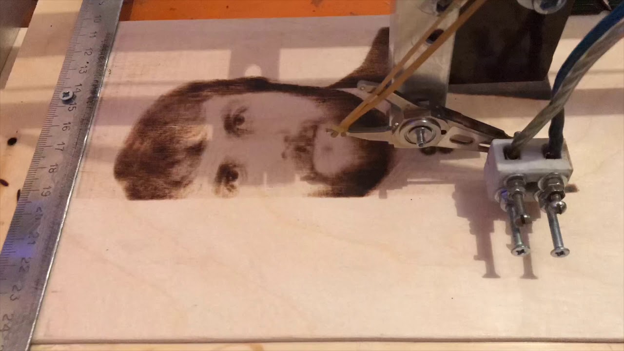 ЧПУ принтер , PyroPrint cnc , Выжигаем по старому фото, CNC printer ...