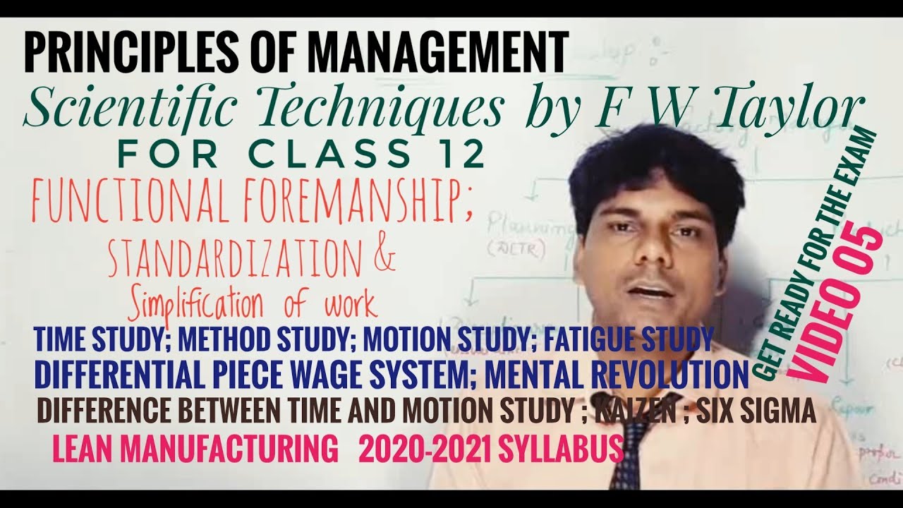 05 | Scientific Techniques by F. W. Taylor | Principles of Management ...