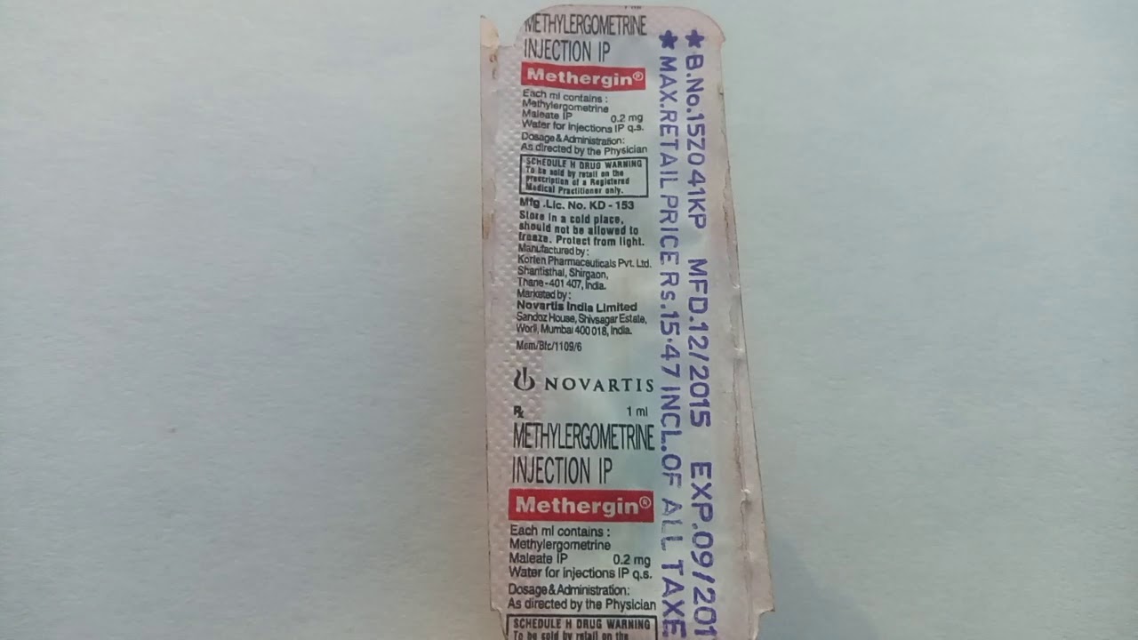 METHERGIN INJ. RX_METHYLERGOMETRINE USE To increase the delivery ...