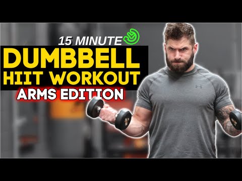 🔥15 Min Dumbbell HIIT Workout (ARMS EDITION - Biceps & Triceps)