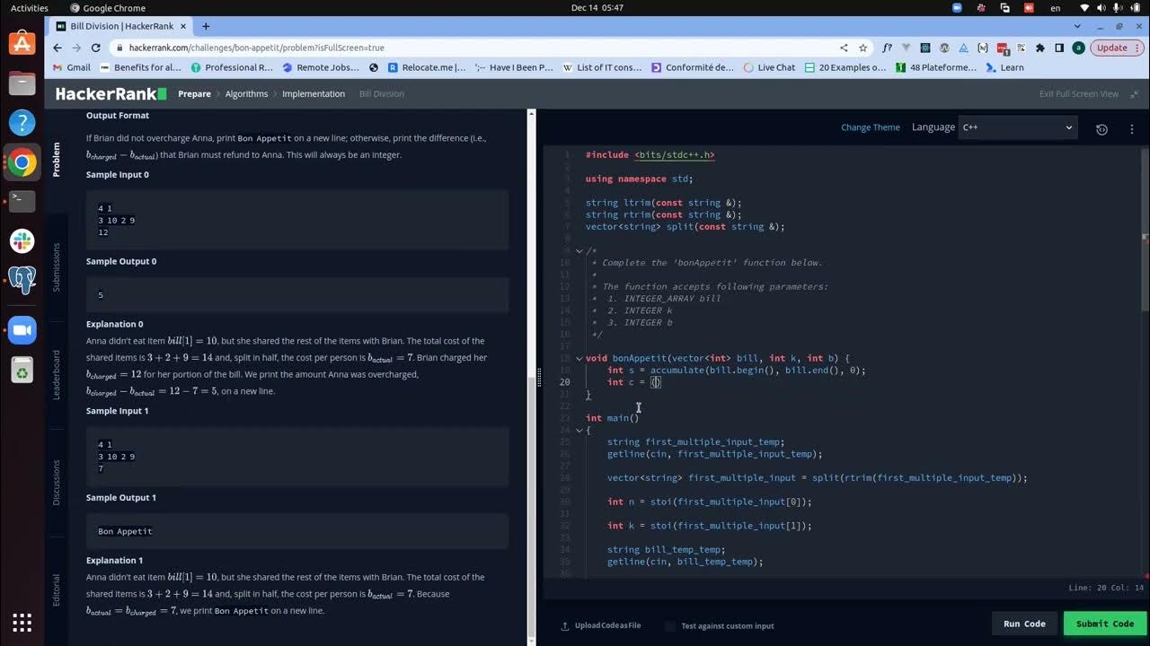 Hackerrank Bill Division Youtube