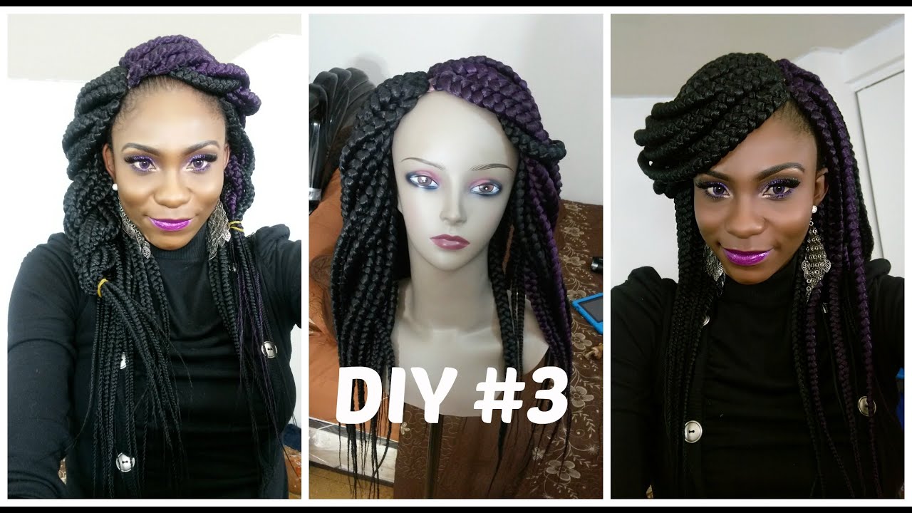 DIY #3: Box Braid Wig Tutorial!(Jumbo) - YouTube