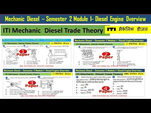 ITI diesel mechanic trade theory paper CBT EXAM#Diesel mechanic theory ...