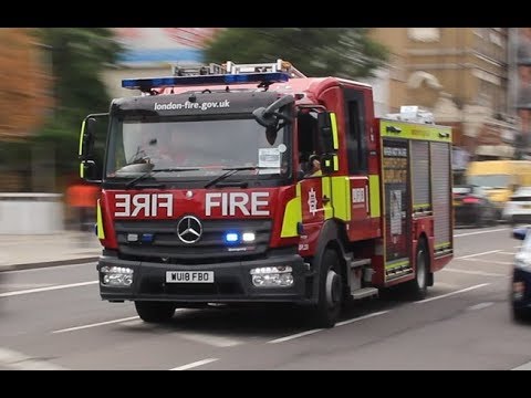 London Fire Brigade - Mk3 Pump Ladder F331 LFB Whitechapel responding ...