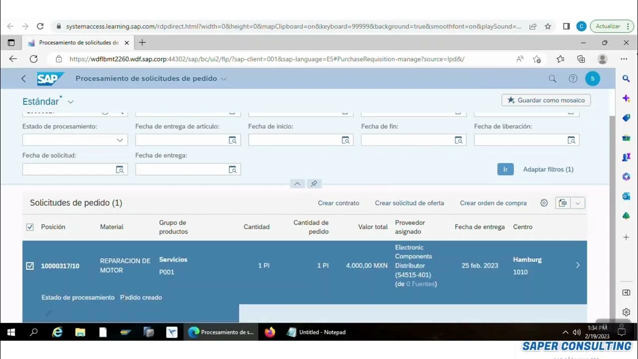 SAP S/4 HANA Convertir solicitud de pedido en pedido y lista de compras por proveedor SAP FIORI ...