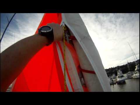 Trial fitting of the new storm jib with sleeve attachment for the ...