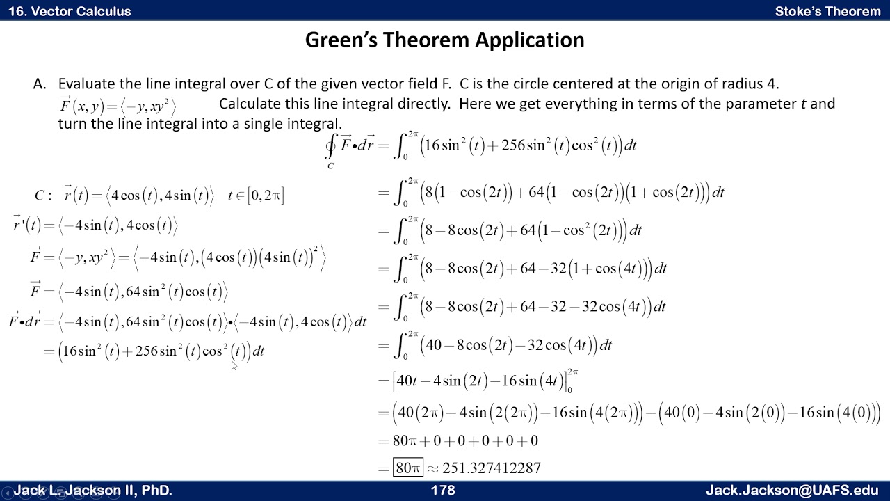 Calculus 16.19 Stokes' and Green's Theorems - YouTube