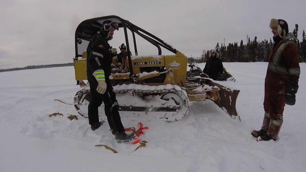 Towing a dozer down a lake! - YouTube