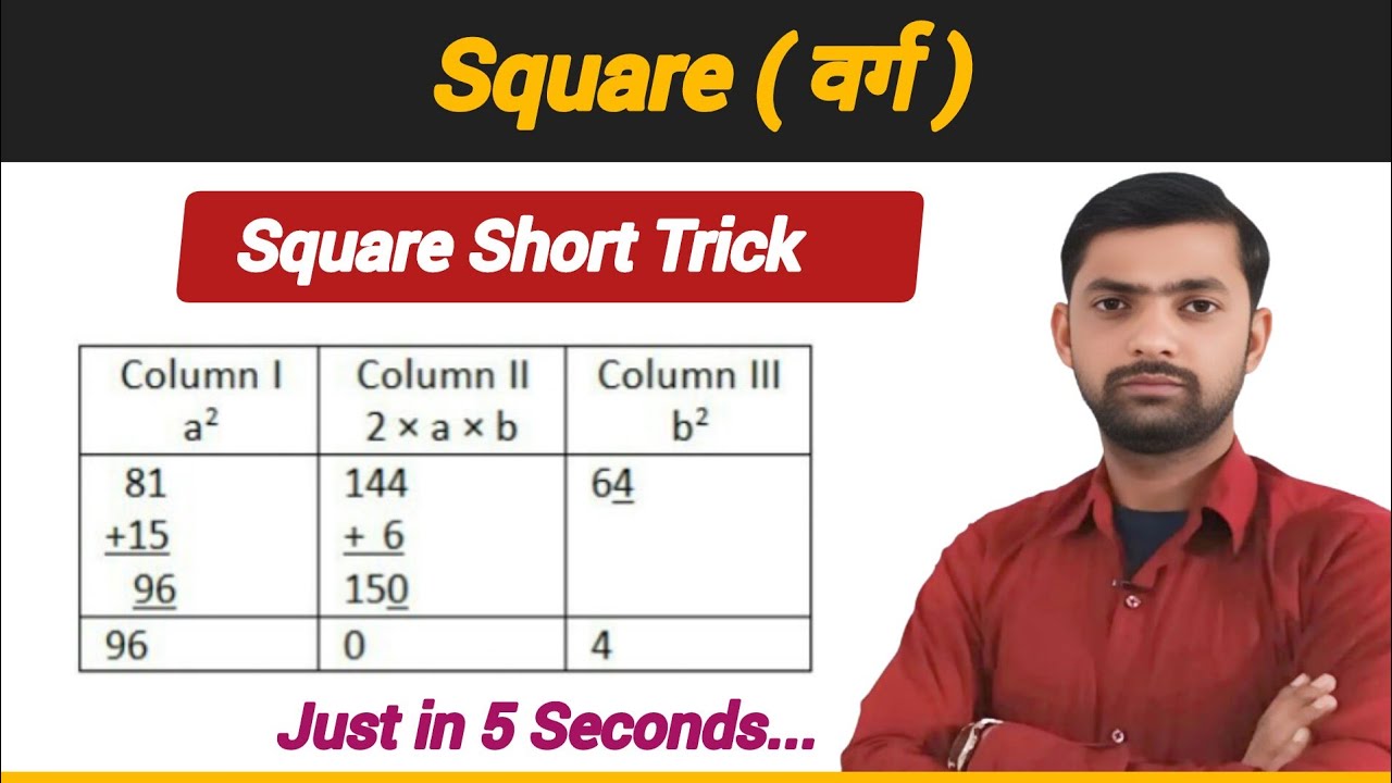 Square short trick । Find the square of a number । Square short method ...