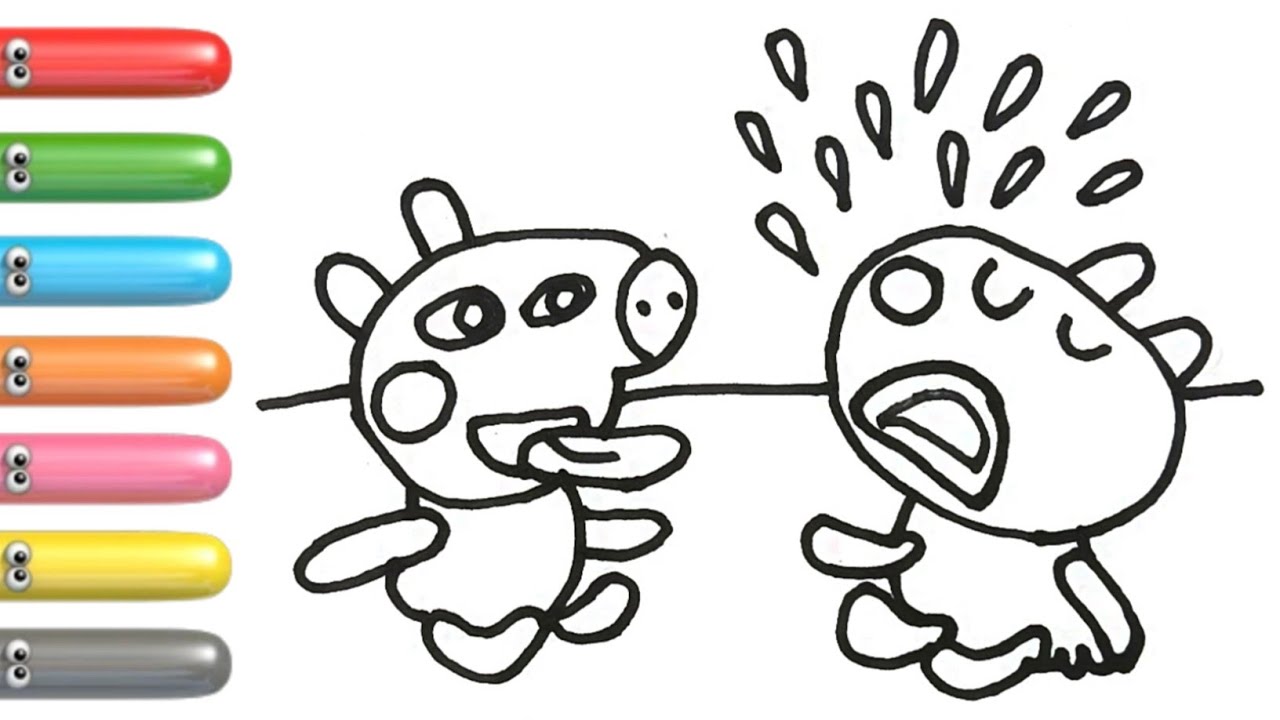 Dibuja y Colorea A La Bebé Peppa Pig Y La Bebé Suzy Oveja || Dibujos ...