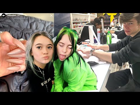 INSANE Billie Eilish Acrylic Nail 24 Hr Challenge! Boy vs Girl w/Chase Keith... FionaFrills