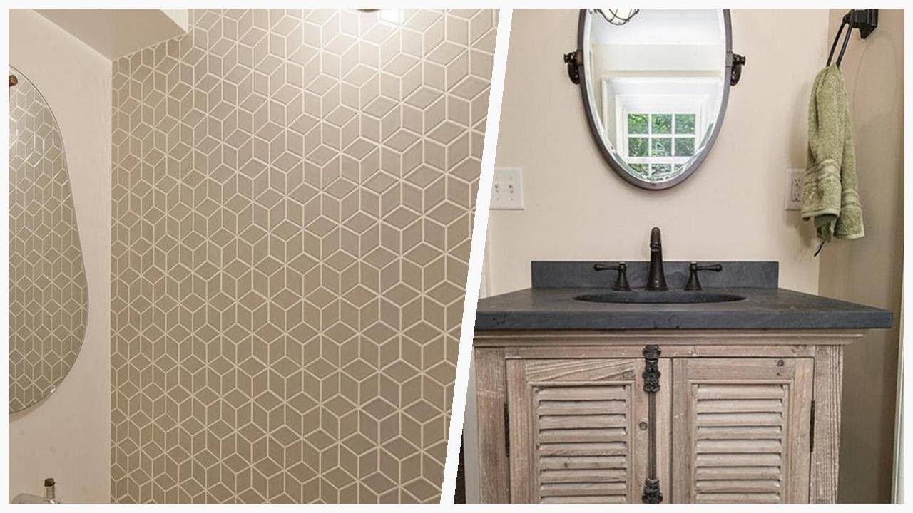 75 Brown Powder Room With Light Wood Cabinets Design Ideas You'll Love ...