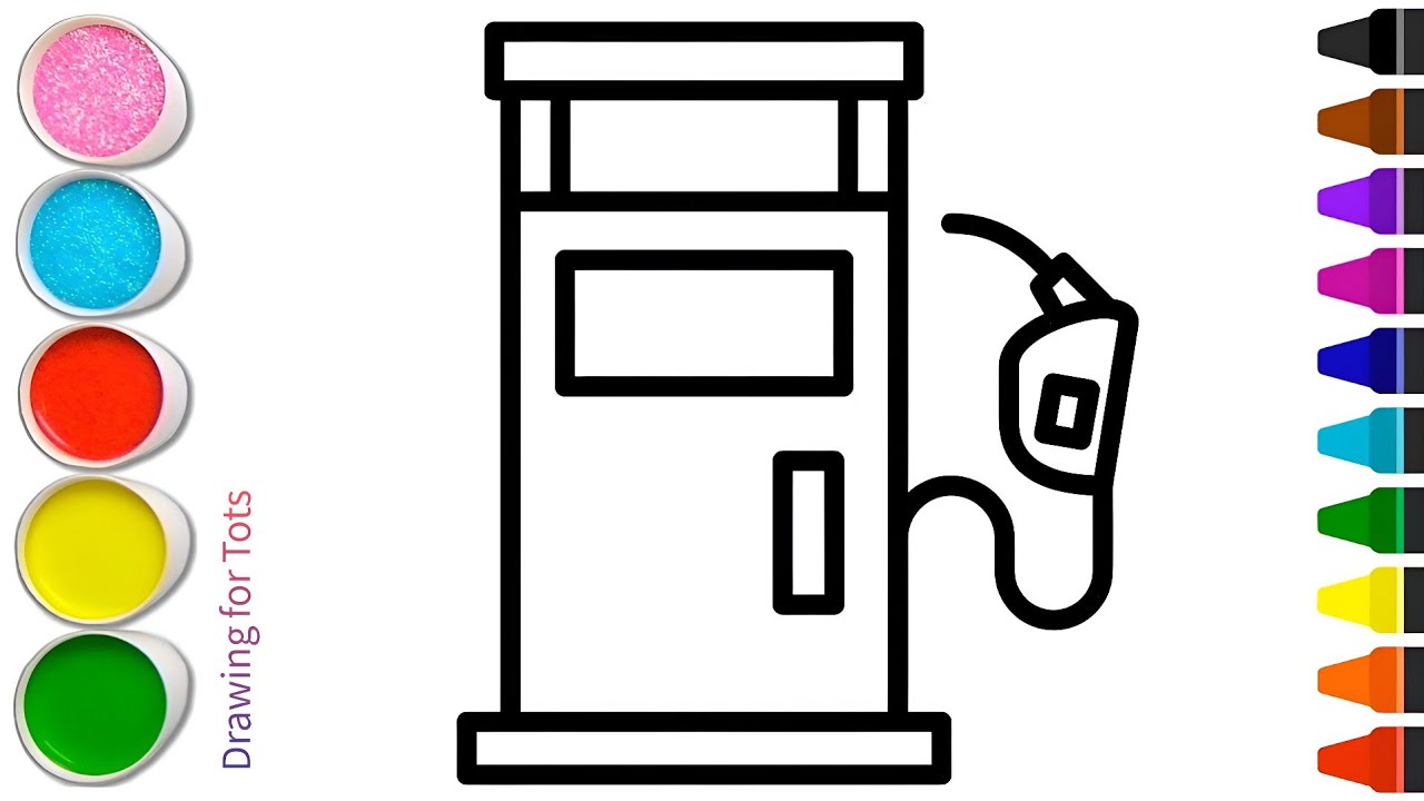 How to Draw a Fuel Pump ⛽ Drawing and Coloring Easy Step by Step - YouTube