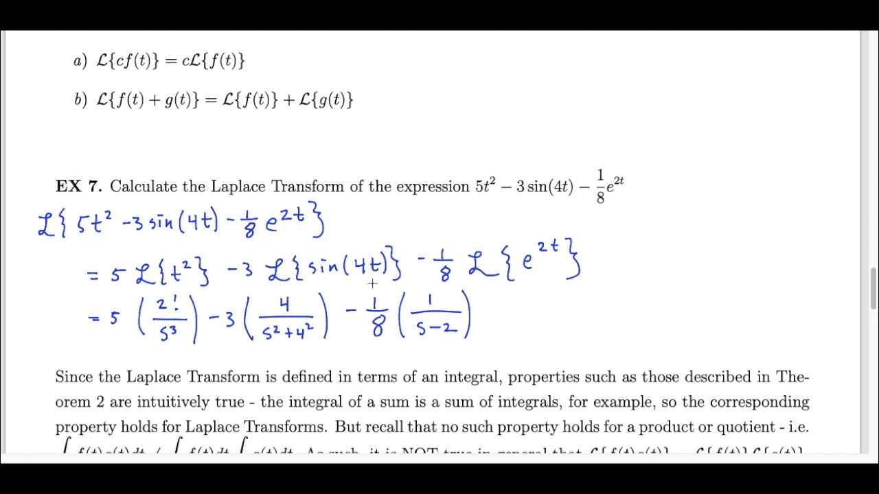 Differential Equations :: 4-2 Laplace Transforms (Part 2) - YouTube
