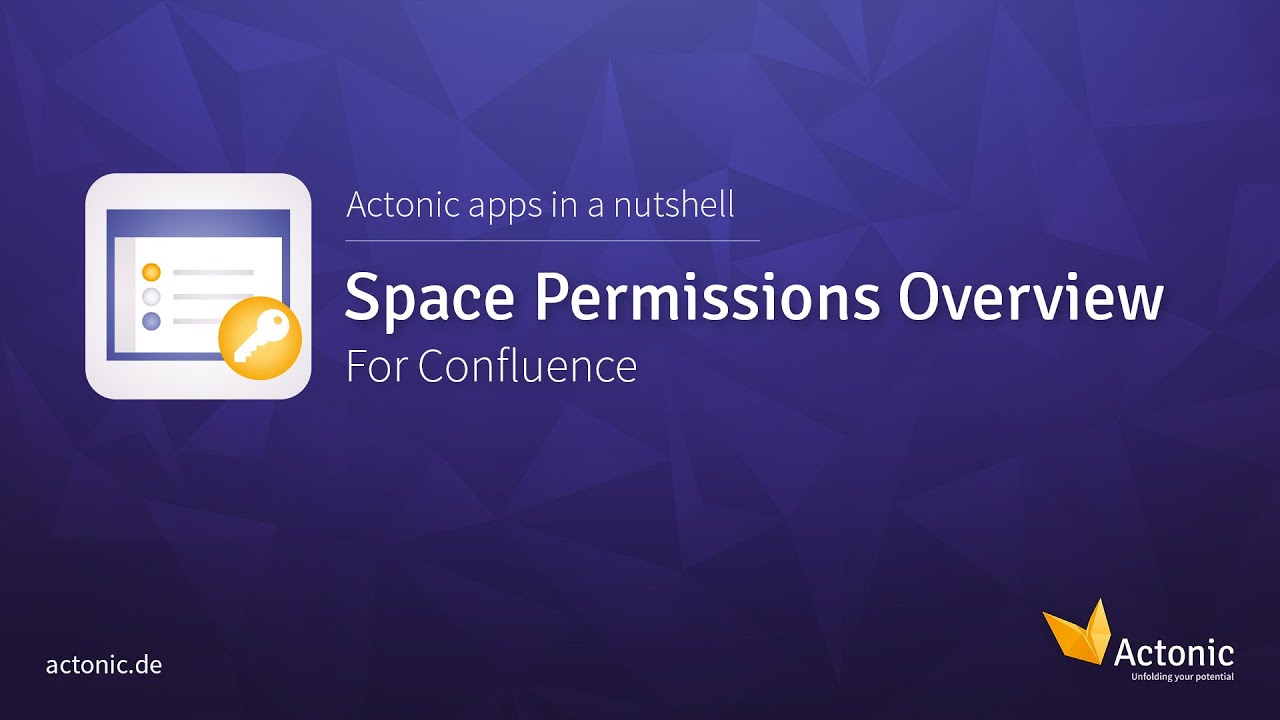 Space Permissions Overview App for Confluence - Actonic GmbH - YouTube
