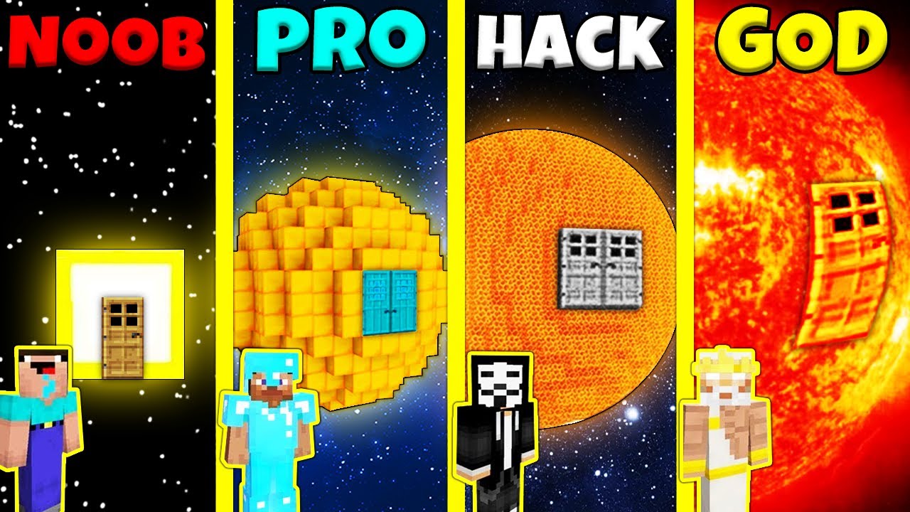 Minecraft Battle: NOOB vs PRO vs HACKER vs GOD: SUN BASE HOUSE BUILD ...