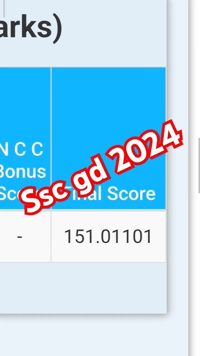 my score 151 ssc gd 2024 - YouTube