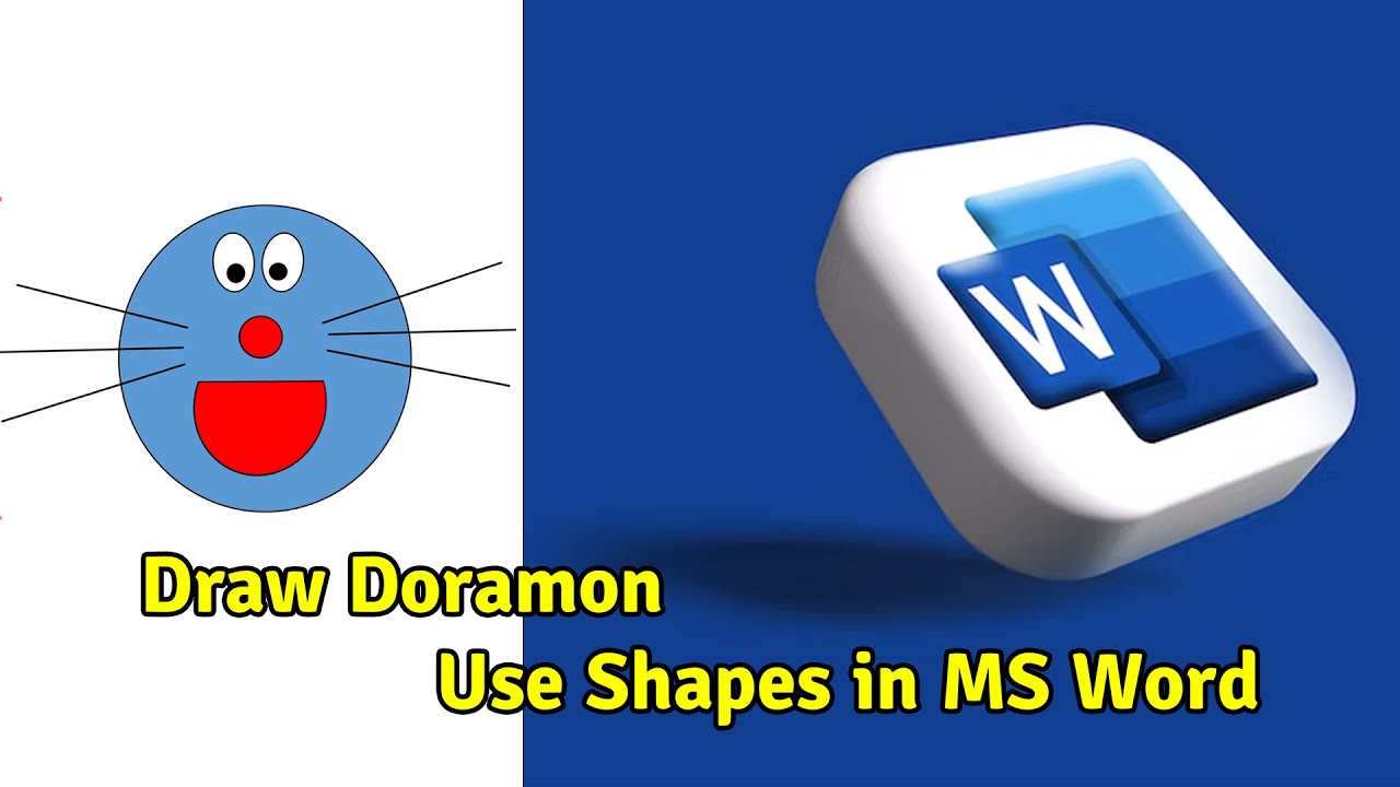 How to draw Doraemon use shapes in Word? #tricks #keyboard #tips # ...