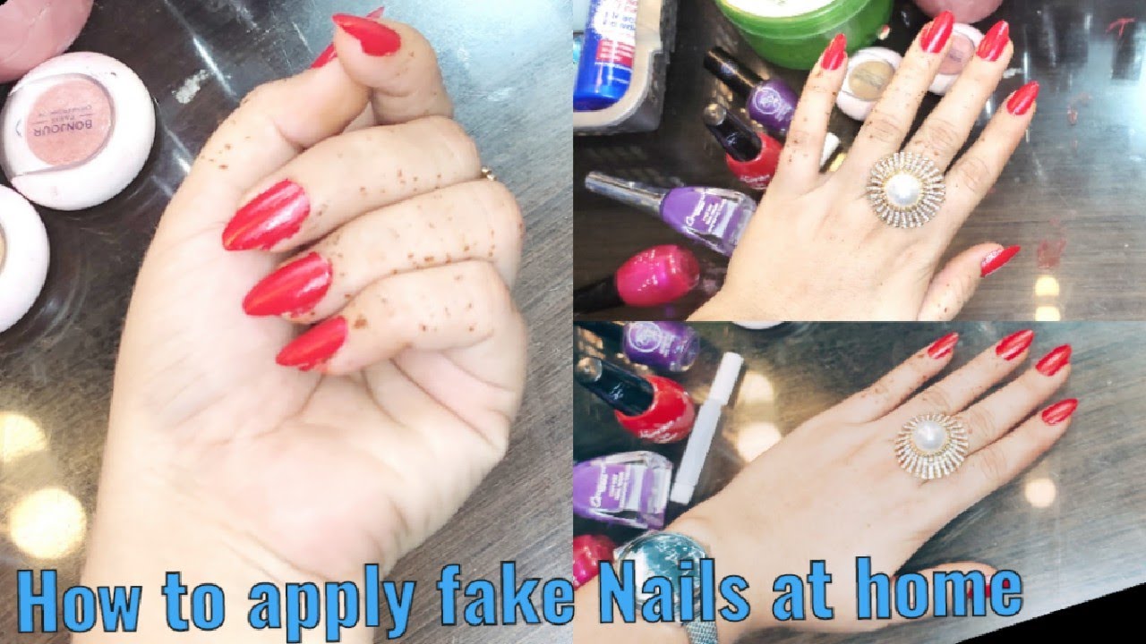 How to apply Fake nails at Home,easy tips for beginners - YouTube