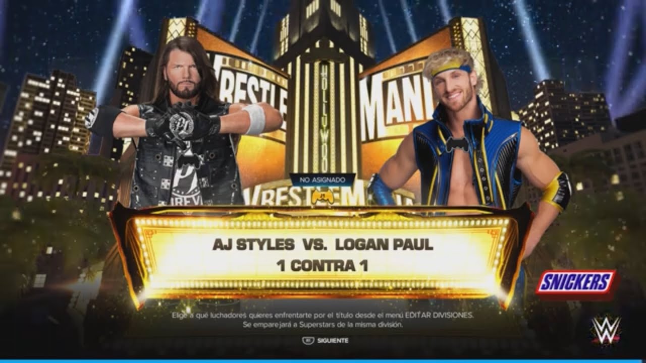 AJ STYLES VS LOGAN PAUL WRESTLEMANIA 39 MODO UNIVERSO WWE 2K24 - YouTube