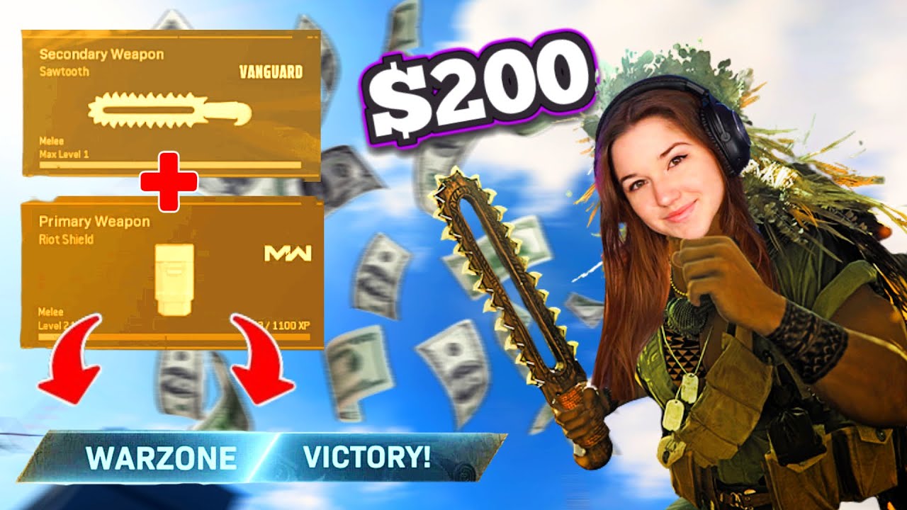 $200 Riot Shield and Knife ONLY Challenge on Rebirth Island!!! - YouTube