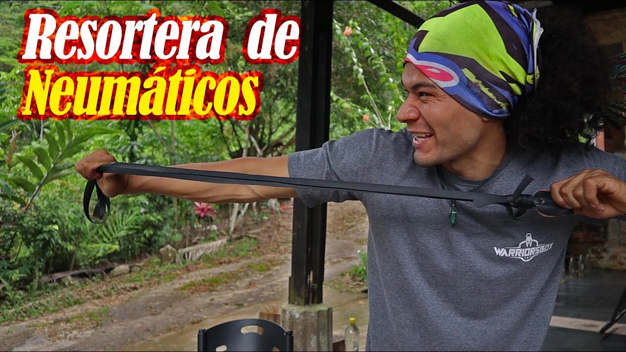 Como hacer una CAUCHERA con NEUMÁTICOS, Resortera de supervivencia paso ...