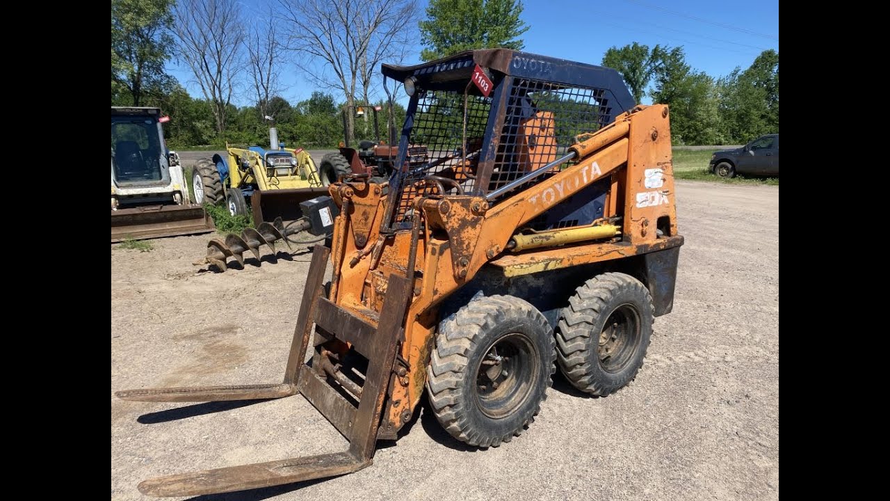 1103 - Toyota 2SDK8 Skid Steer Will Be Sold At Auction! - YouTube