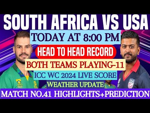sa vs usa t20 wc 2024||both teams playing-11||sa vs usa live match ...