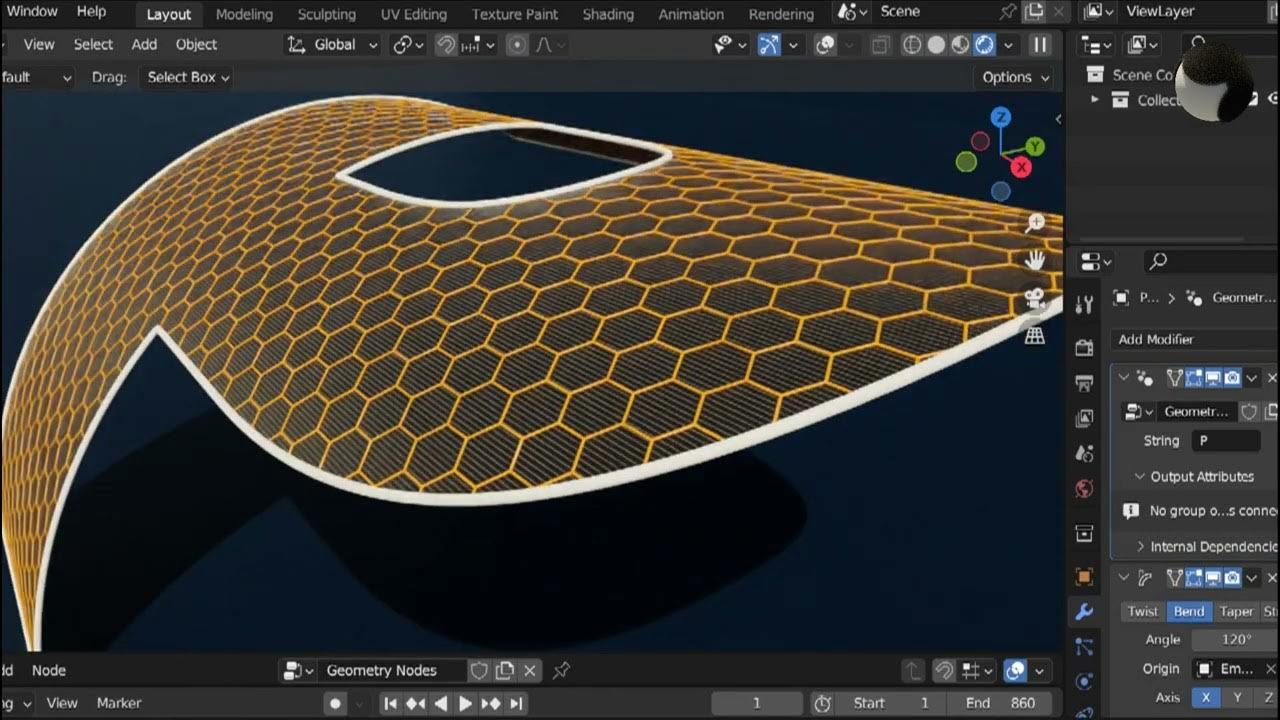 Text in Geometry Nodes, with hexagon faces - Blender - YouTube