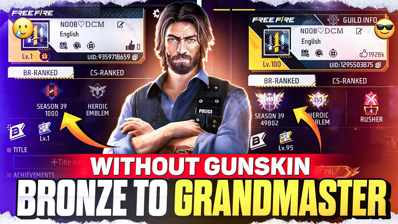 Bronze To Grandmaster In Level 1 I'd | No Gun Skin Grandmaster Pushing ...