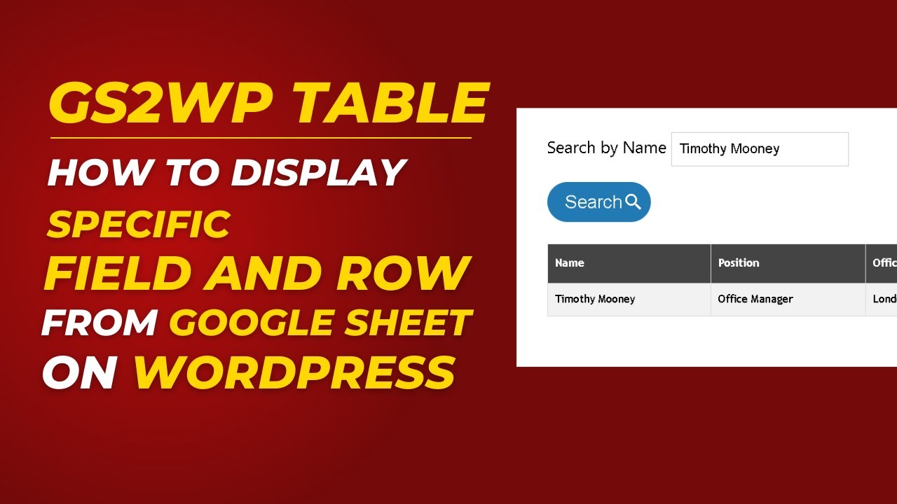 How to display specific field and the row from Google Sheet on ...