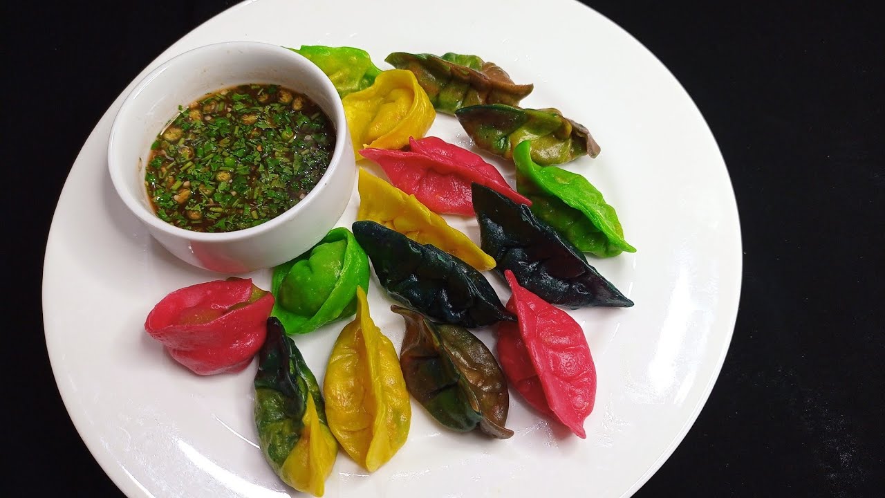 How to make Colourful Momos|Rainbow Momos Recipe|Chicken Momo|মোমো ...