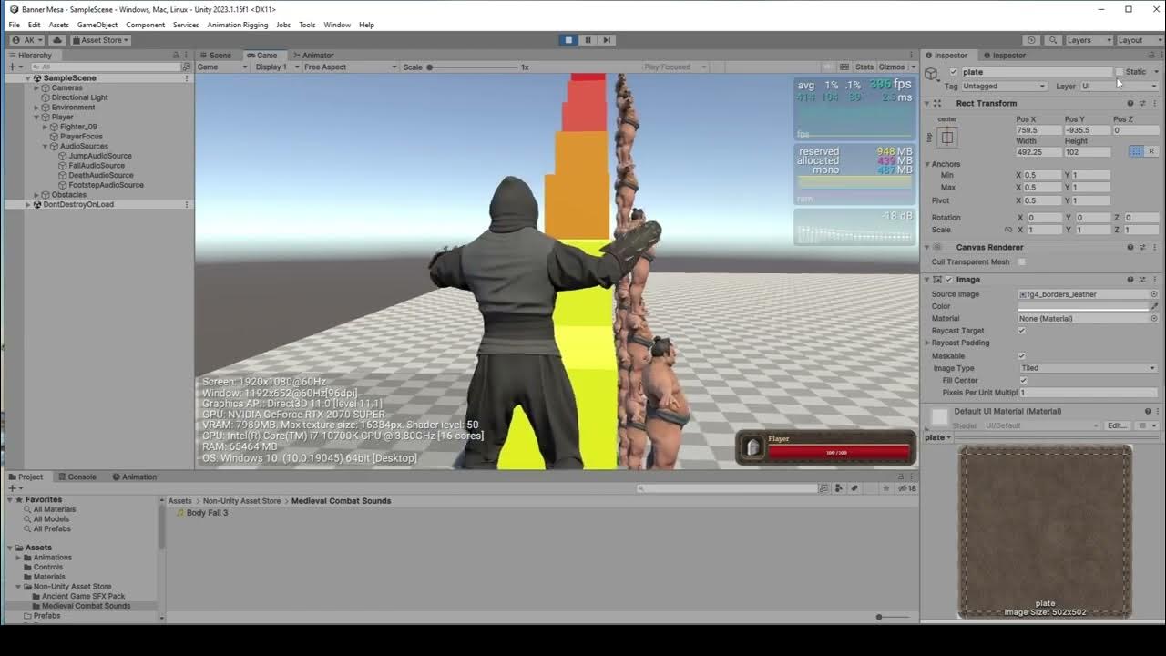 Unity Game Dev - 3D Third-Person Character Controller Demo - Part 04 - FPS Counter, UI and ...