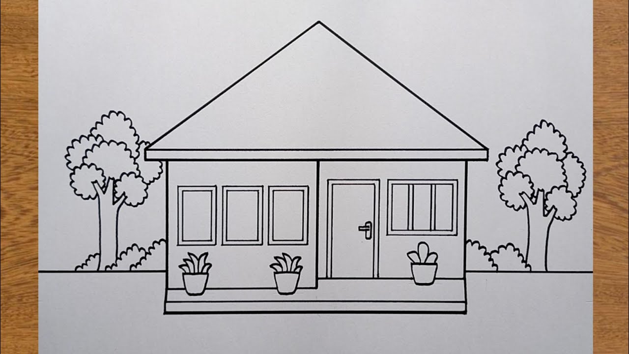 Cara menggambar rumah mudah dan bagus - Gambar rumah sederhana | Simple ...